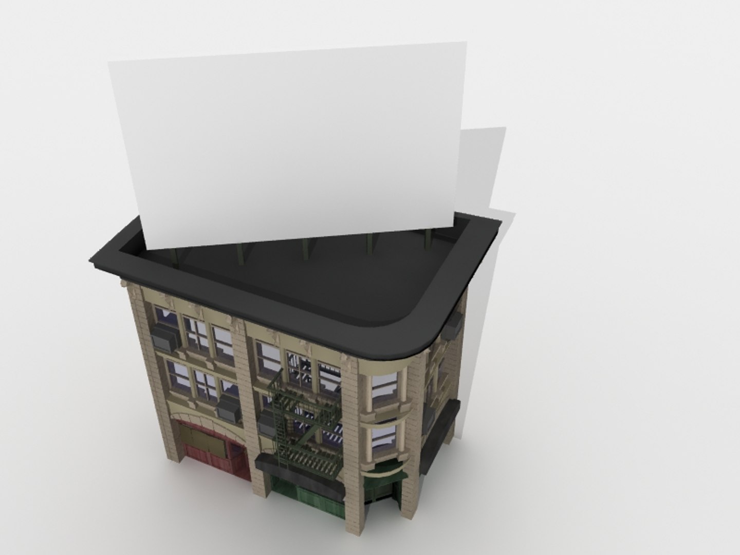 Corner Building 3d Model