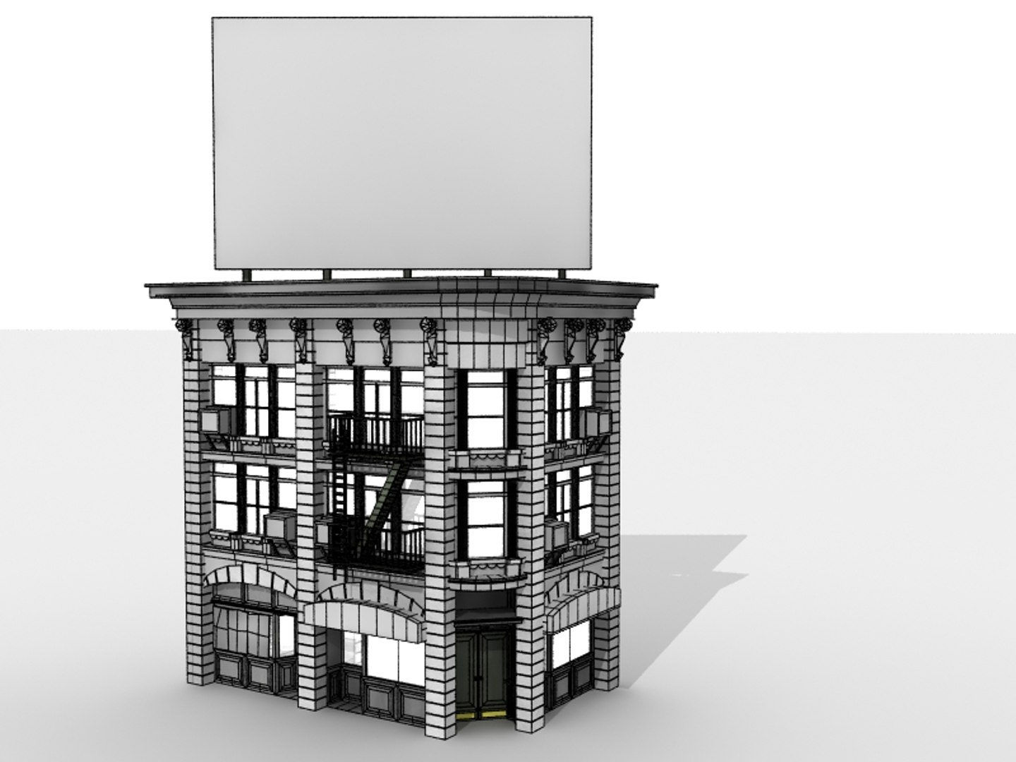 Corner Building 3d Model