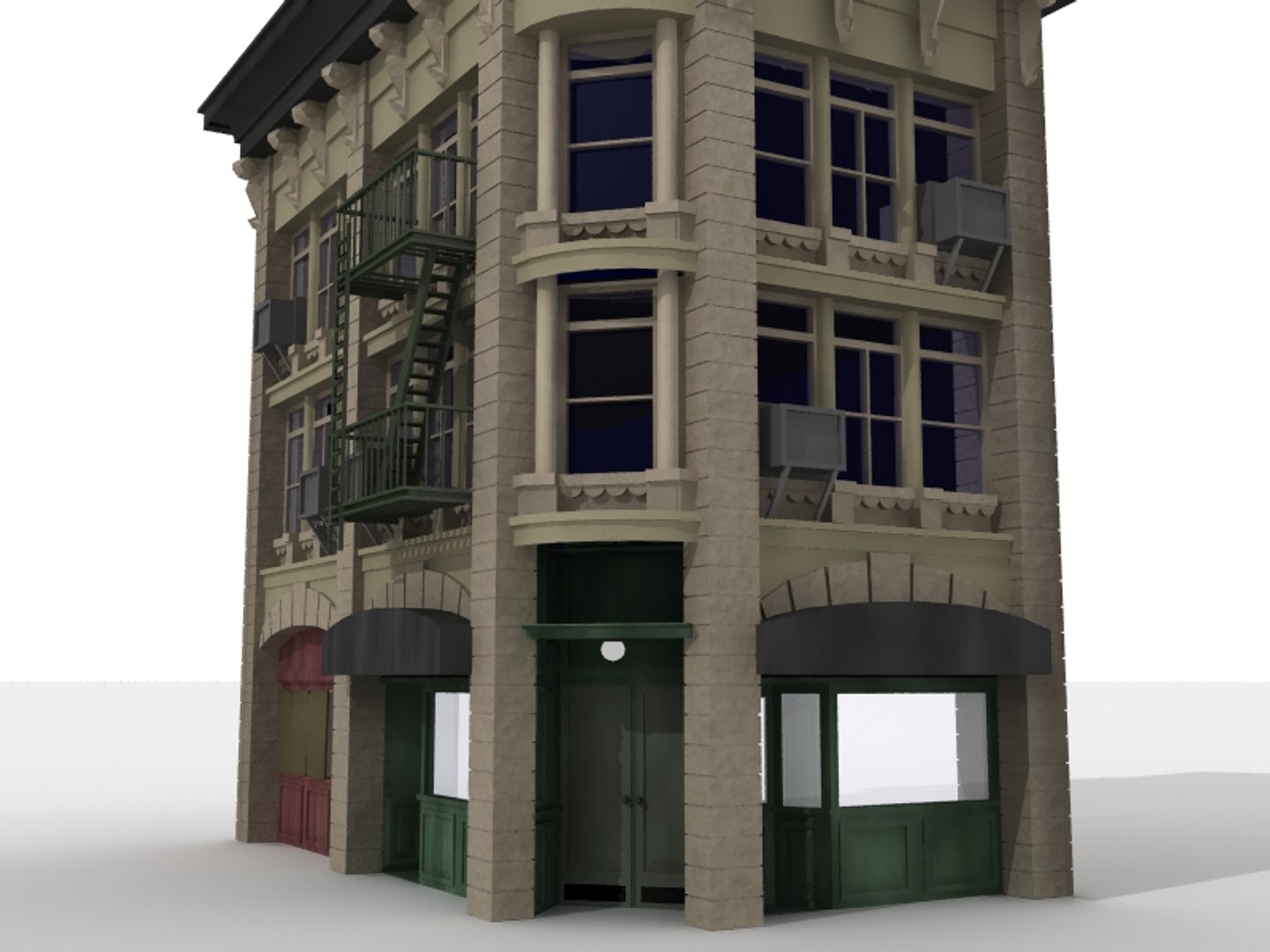 Corner Building 3d Model
