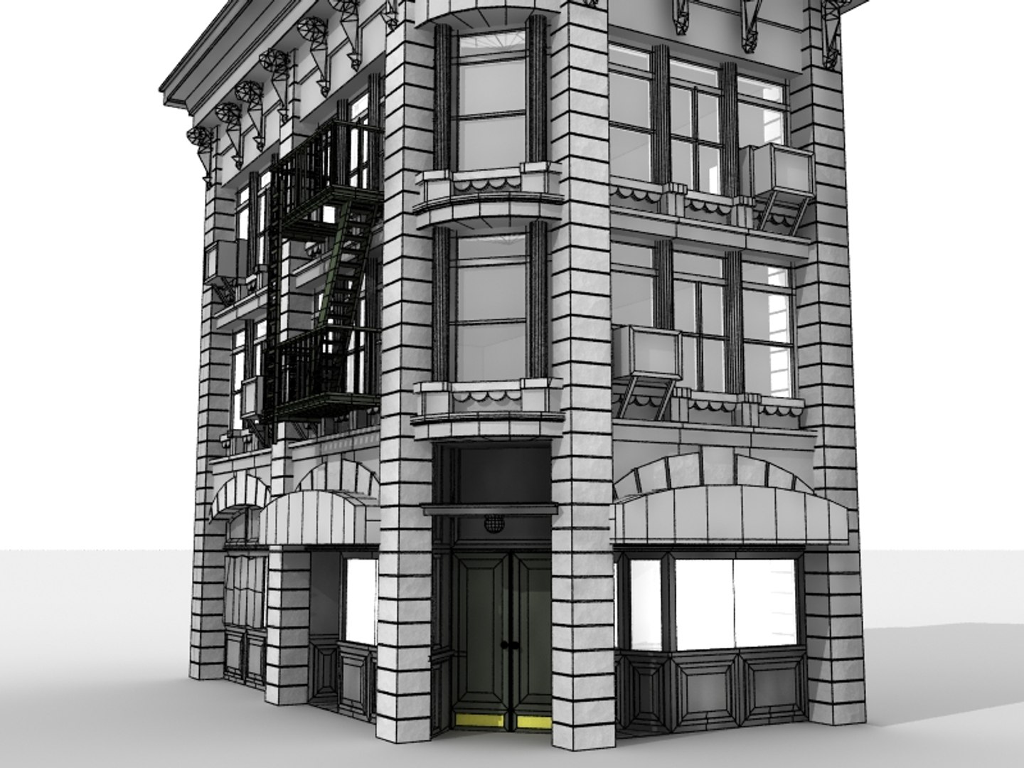 Corner Building 3d Model