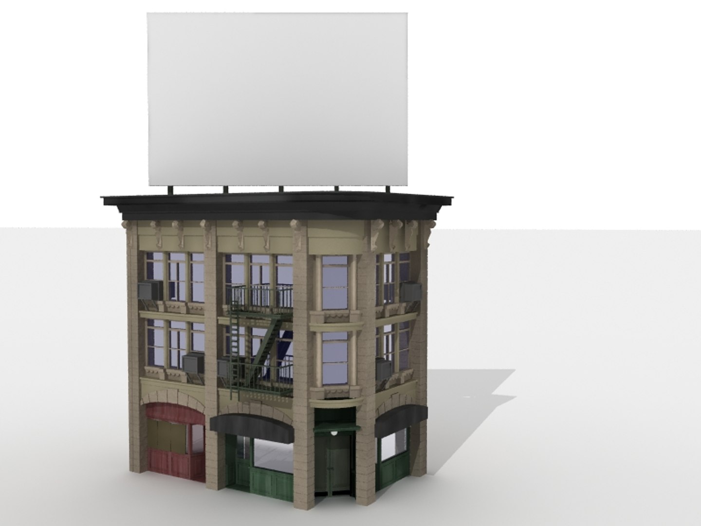 Corner Building 3d Model