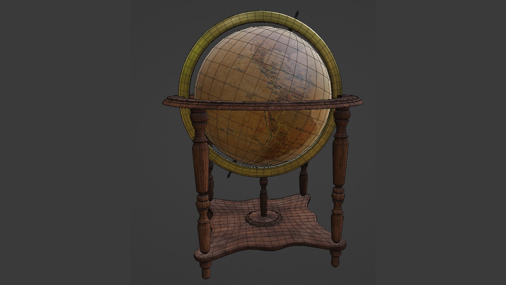 3D Model Vintage Floor Globe 3D Model - TurboSquid 2142803