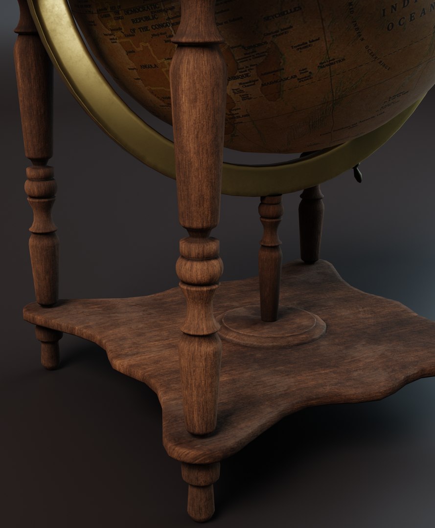 3D Model Vintage Floor Globe 3D Model - TurboSquid 2142803