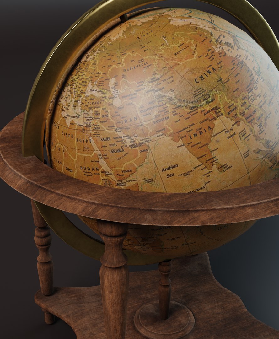 3D Model Vintage Floor Globe 3D Model - TurboSquid 2142803