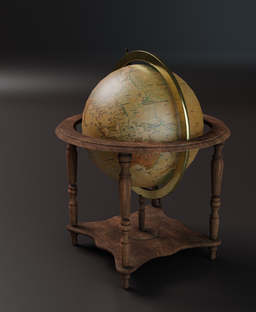 3D Model Vintage Floor Globe 3D Model - TurboSquid 2142803