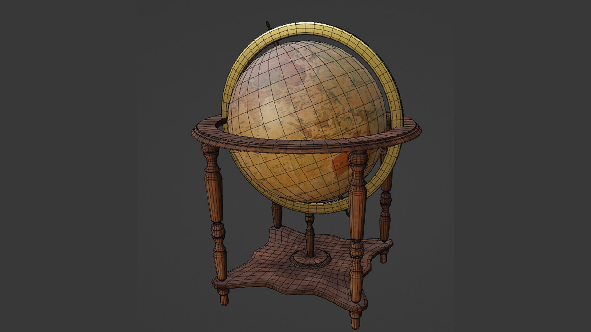 3D Model Vintage Floor Globe 3D Model - TurboSquid 2142803