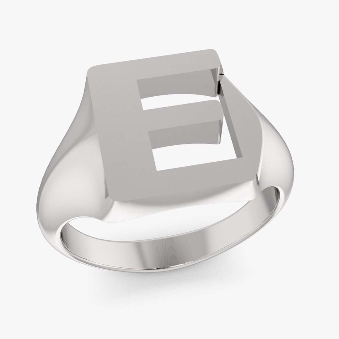 Alphabet Signet Ring E 3D - TurboSquid 2082699