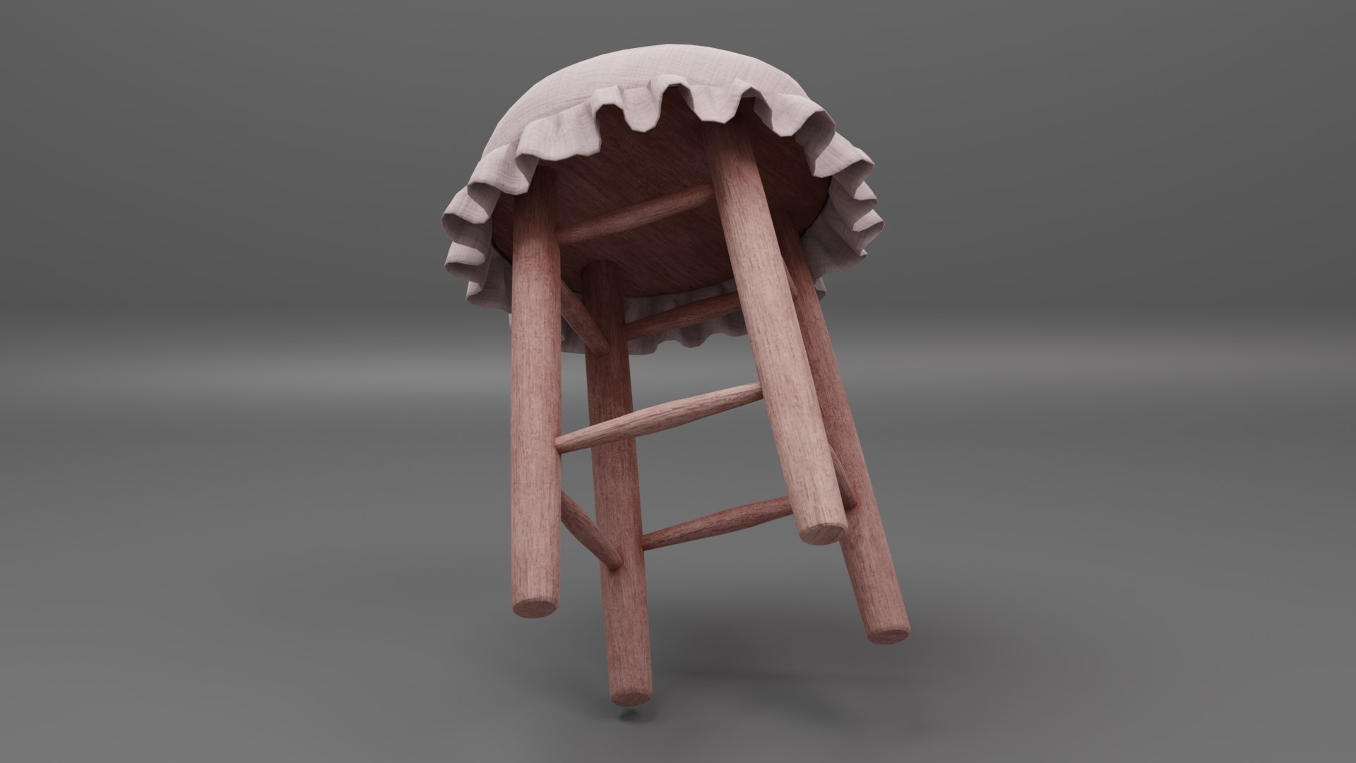 3D Red Stool - TurboSquid 2087749