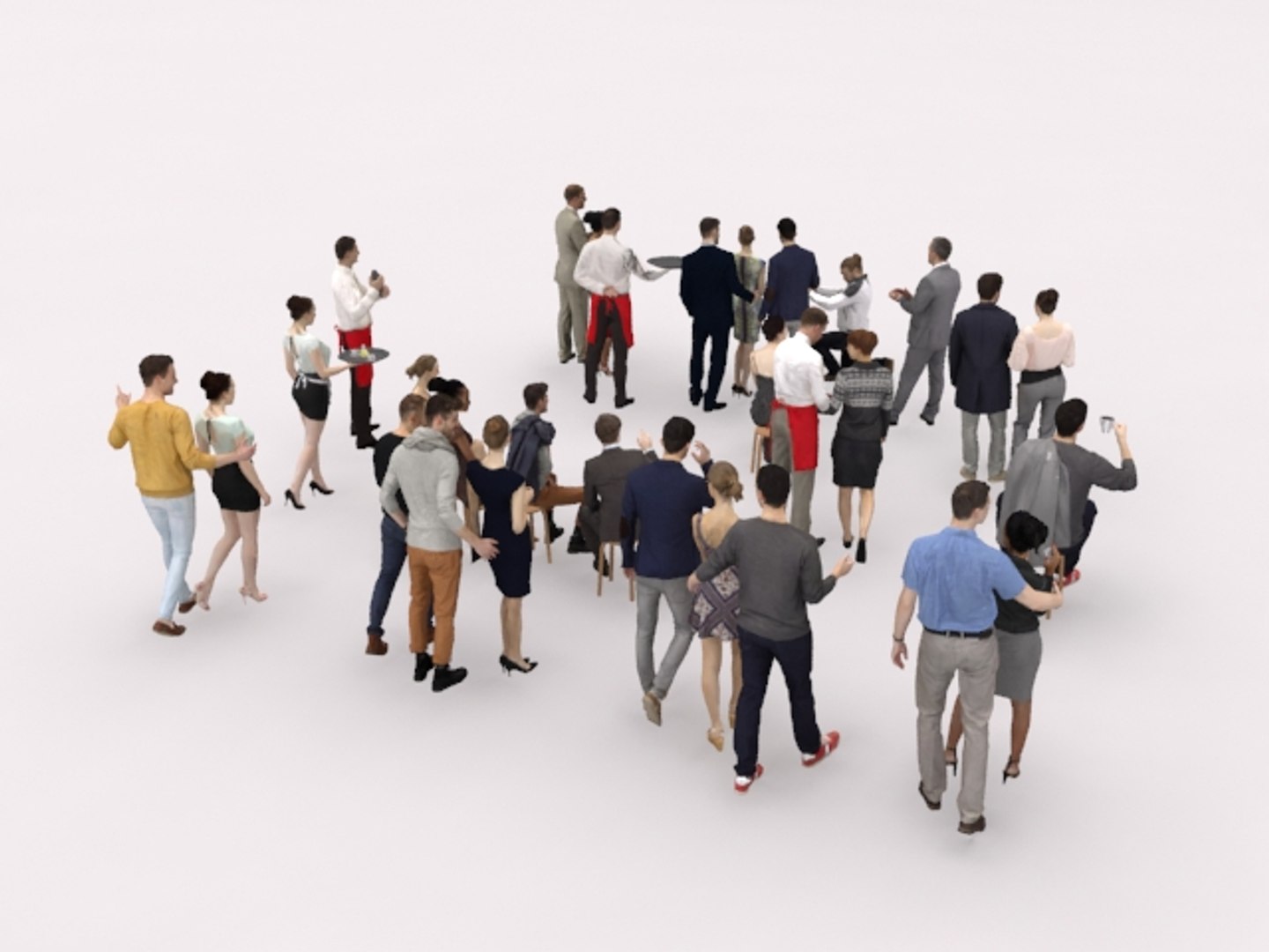 Crowd Man Woman 3D Model - TurboSquid 1559258