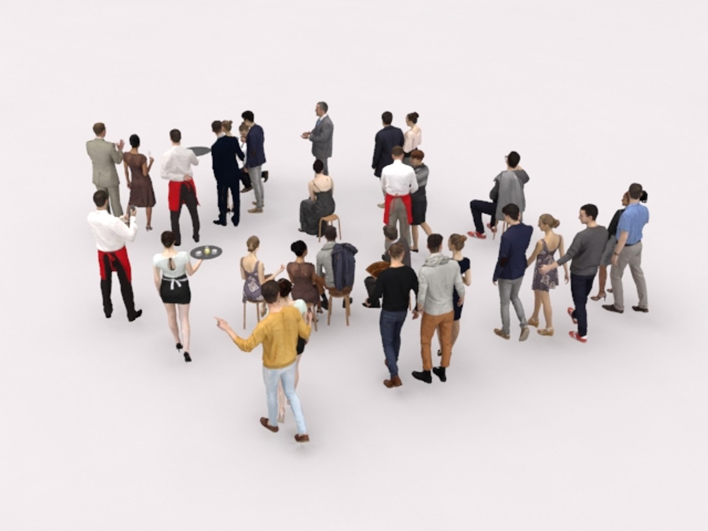 Crowd Man Woman 3D Model - TurboSquid 1559258