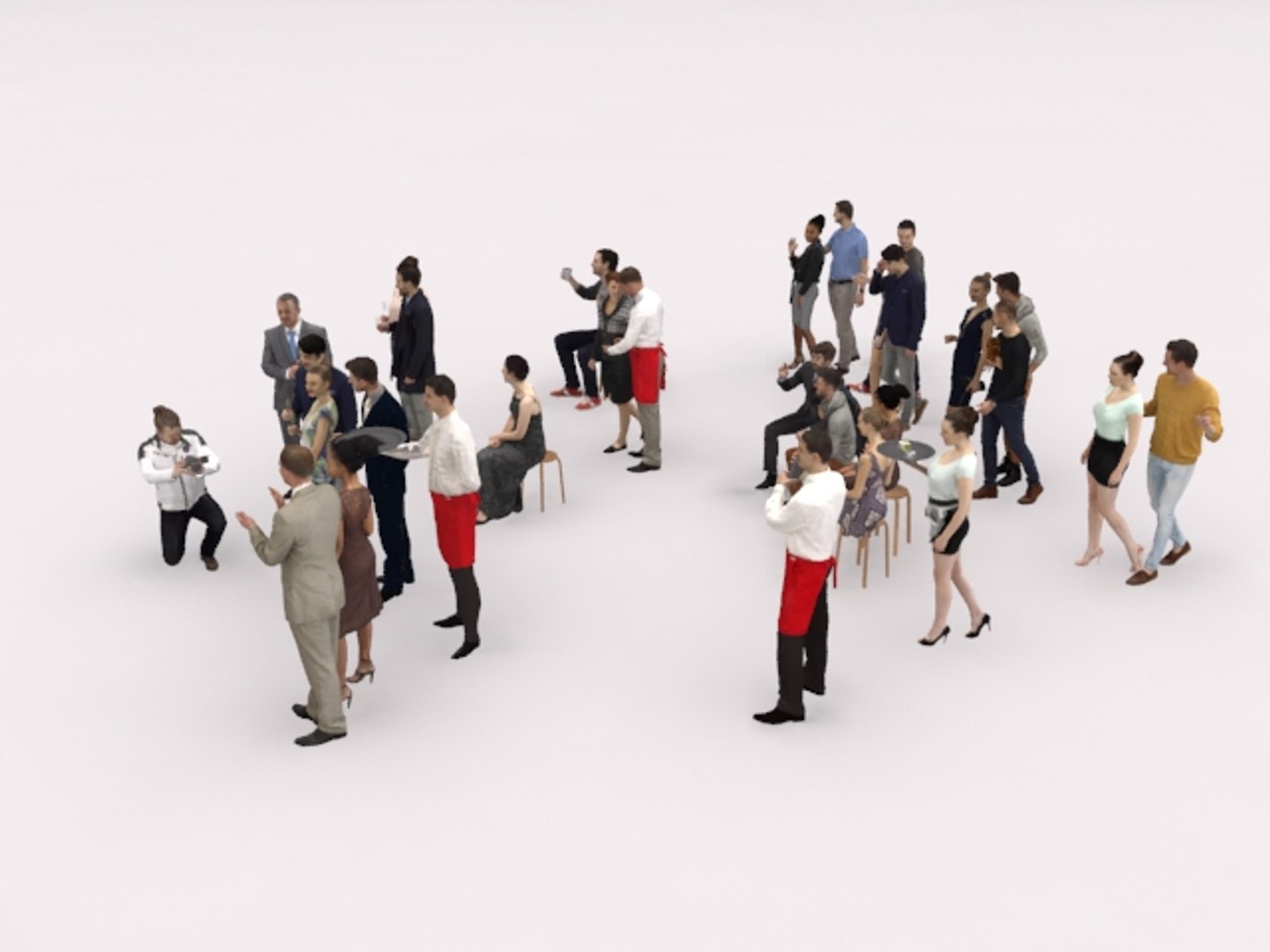 Crowd Man Woman 3D Model - TurboSquid 1559258