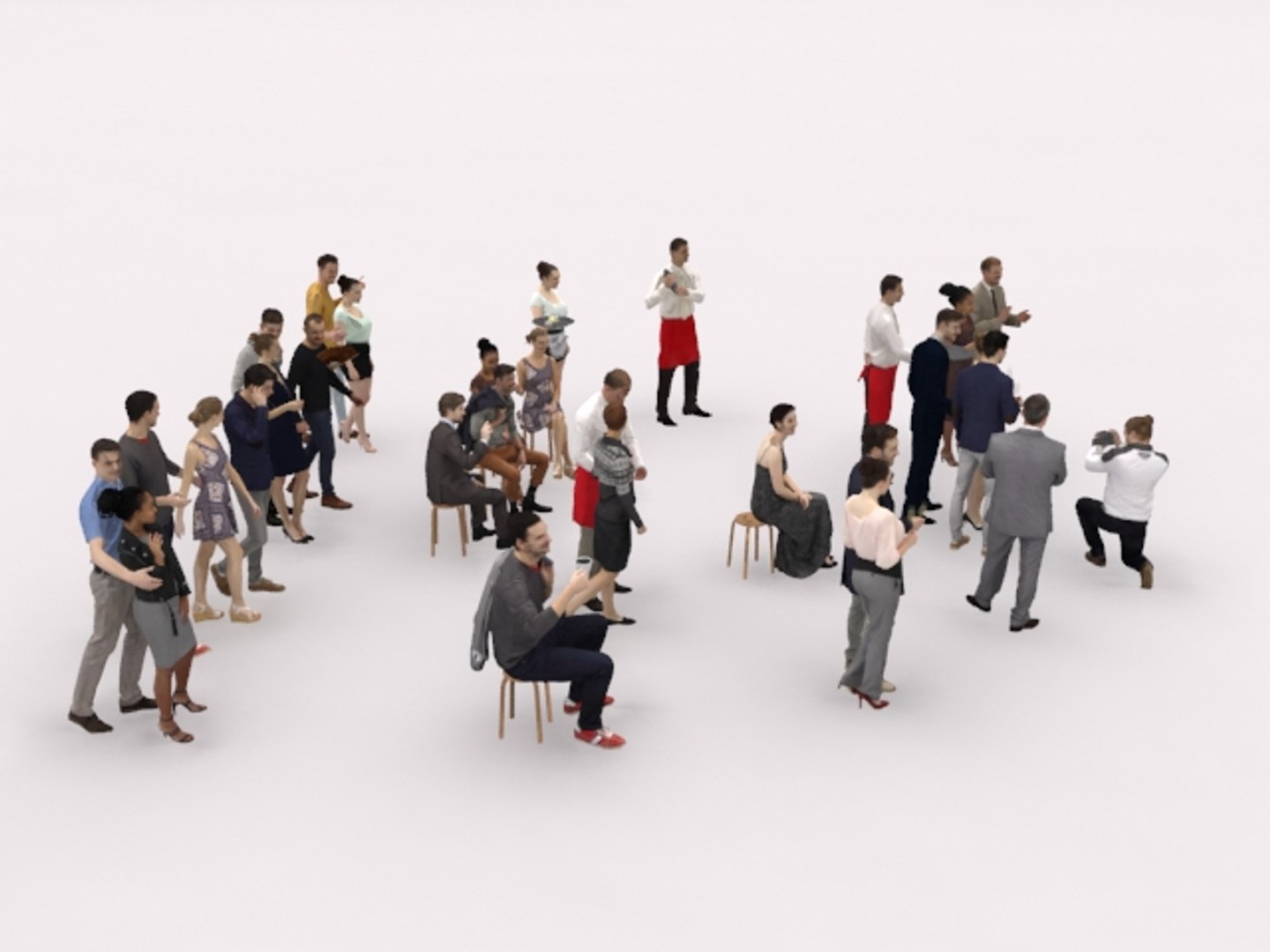 Crowd Man Woman 3D Model - TurboSquid 1559258