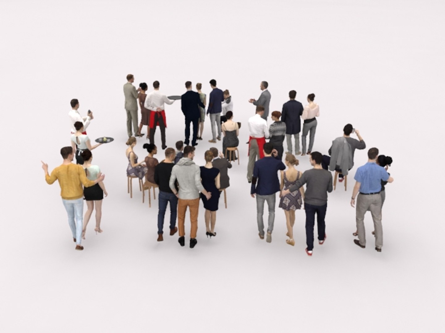 Crowd Man Woman 3D Model - TurboSquid 1559258