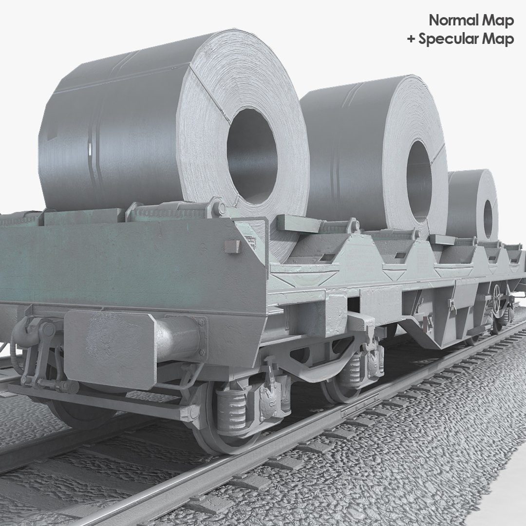 Steel Coil Wagon 1 3d Model
