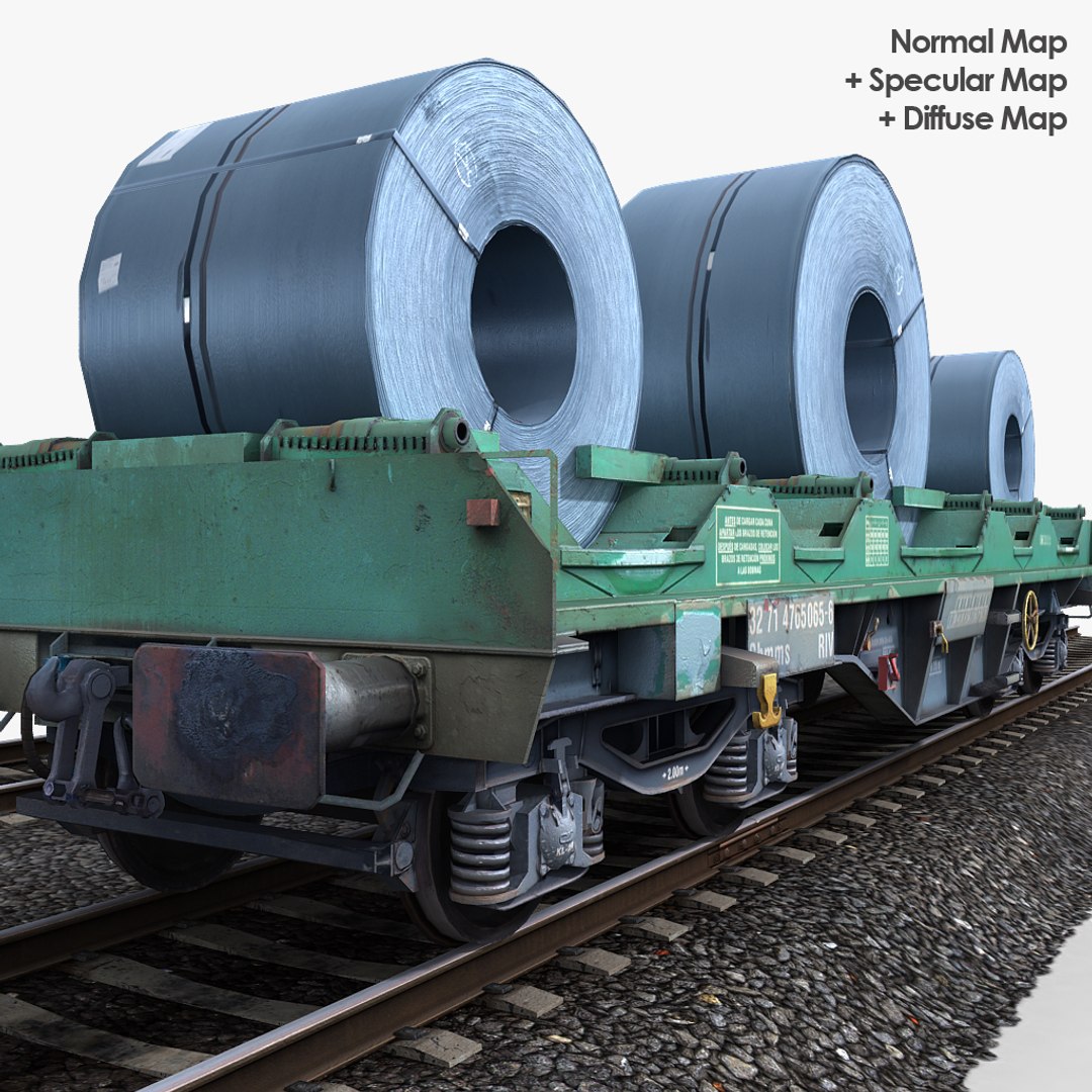 Steel Coil Wagon 1 3d Model