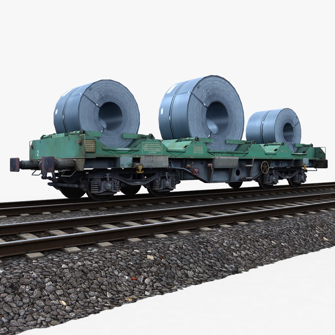 Steel Coil Wagon 1 3d Model