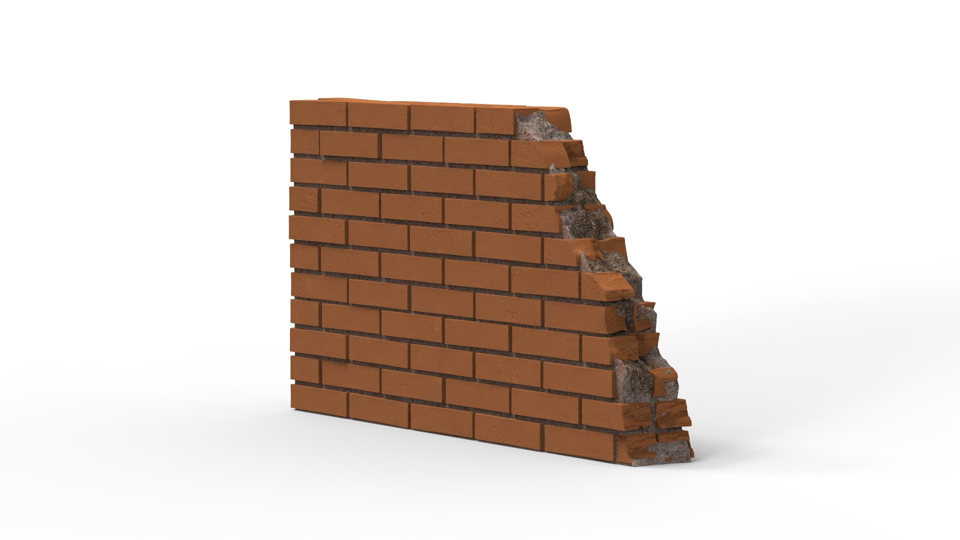 3D Broken Bricks Wall Model - TurboSquid 2189555