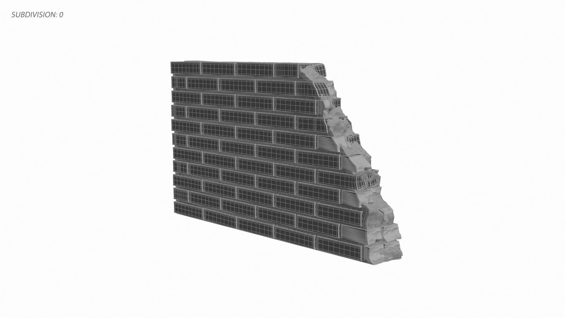 3D Broken Bricks Wall Model - TurboSquid 2189555