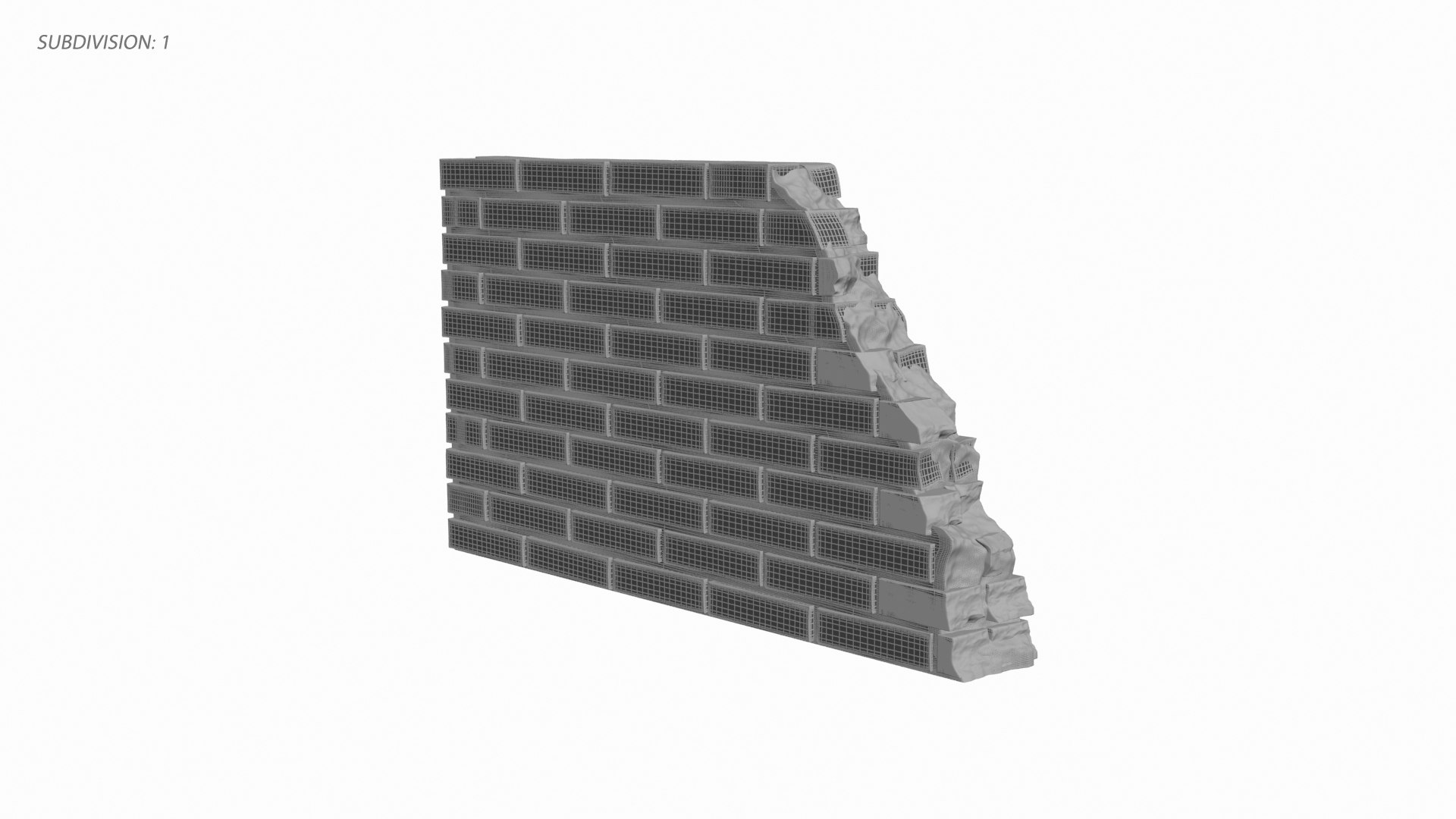 3D Broken Bricks Wall Model - TurboSquid 2189555