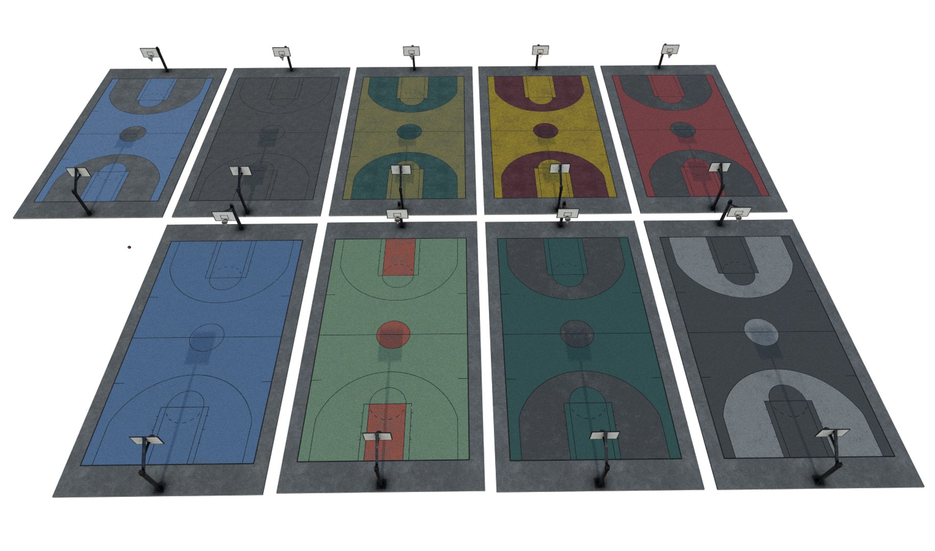 3D Model Basketball Court Pack - TurboSquid 2099656