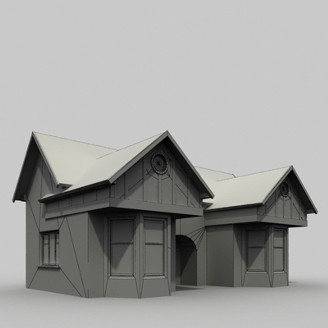 Small Town House Building 3d Model