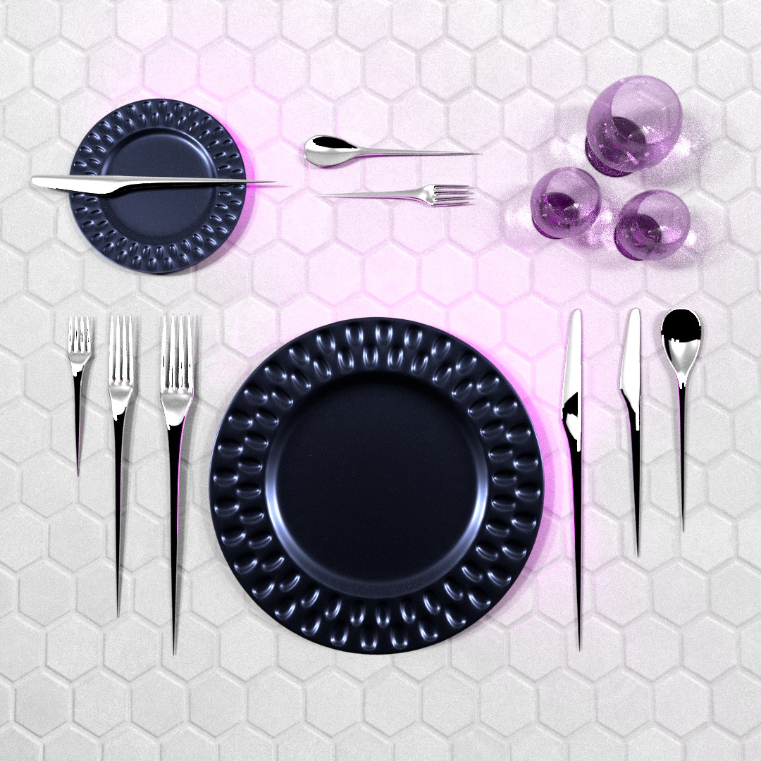 3D Dinner Setting Plate Futuristic Model - TurboSquid 1323313