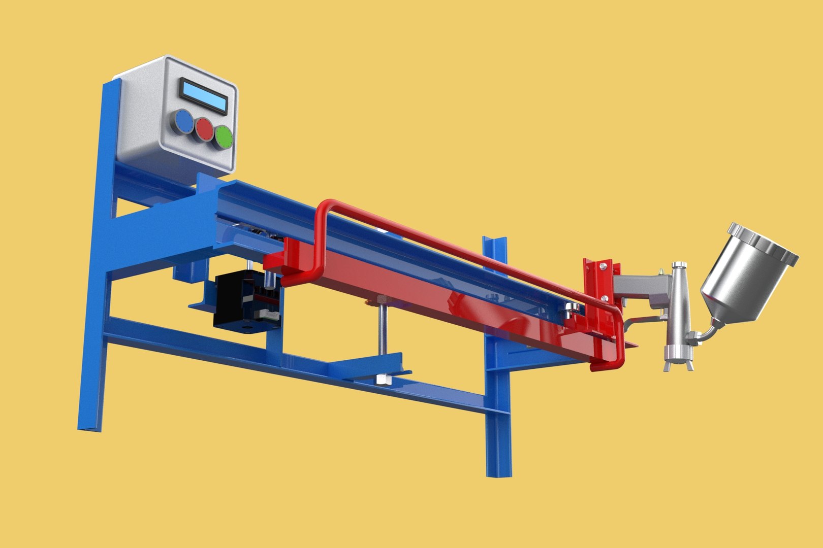 3D Model AUTOMATIC PAINT SPRAYING MACHINE SPRAYER COATING AIRBRUSH TOOL ...