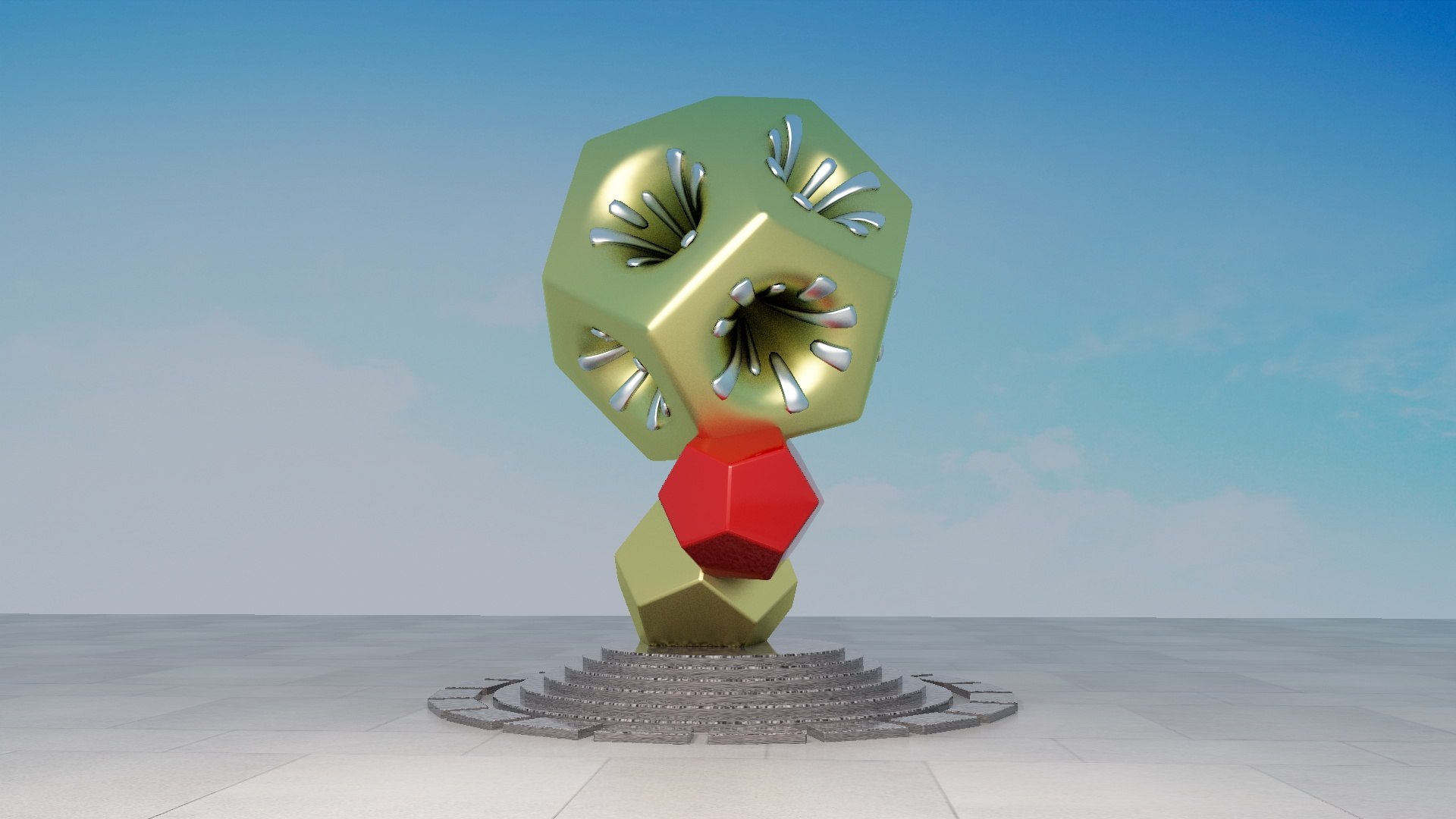 3D Abnormity sculpture Classic life culture symbol of the city l model ...