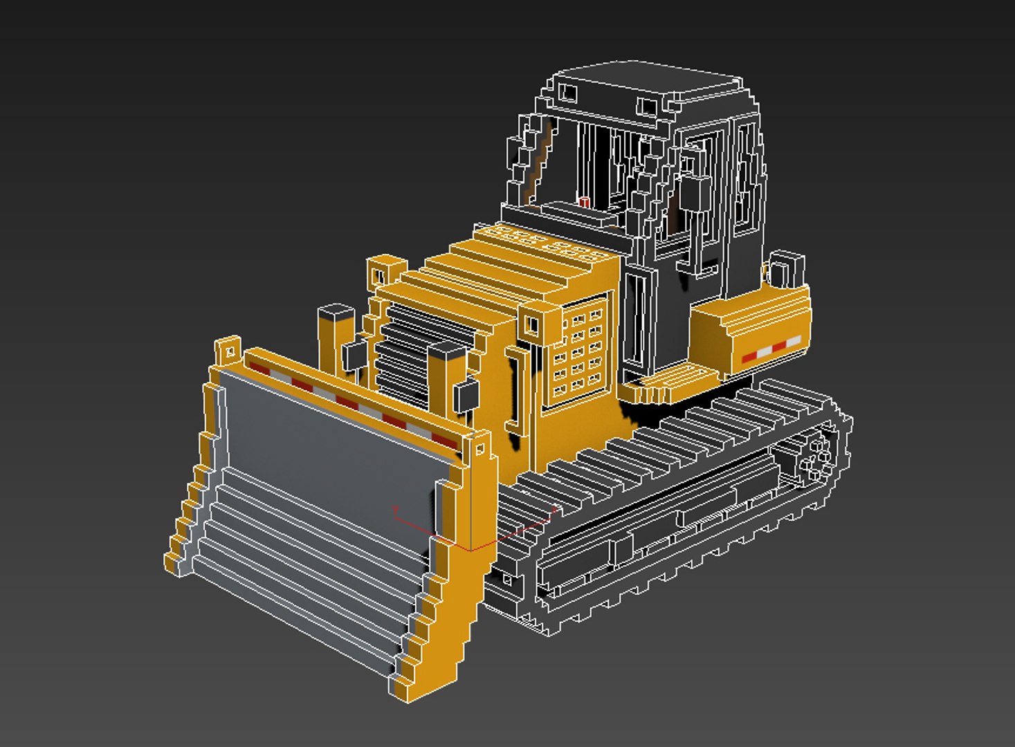 3D voxel bulldozer model - TurboSquid 1354825