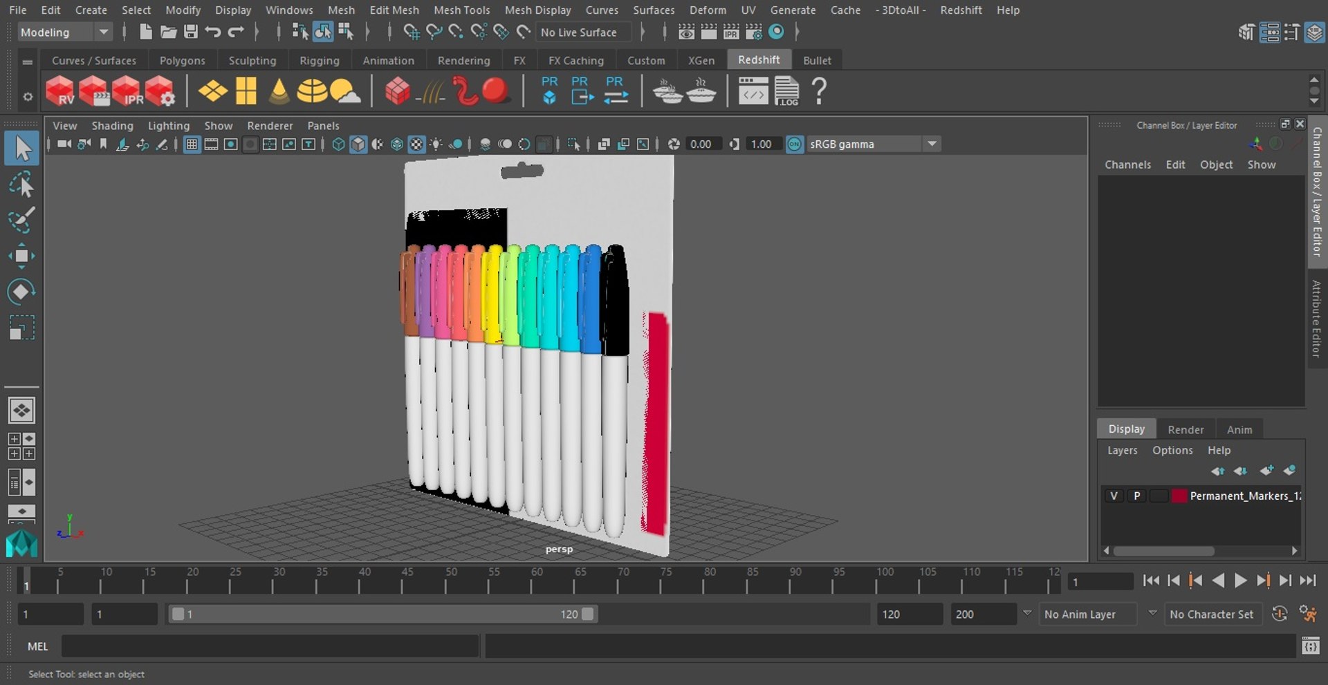 3D Model Permanent Markers 12 Assorted Colors - TurboSquid 1885949