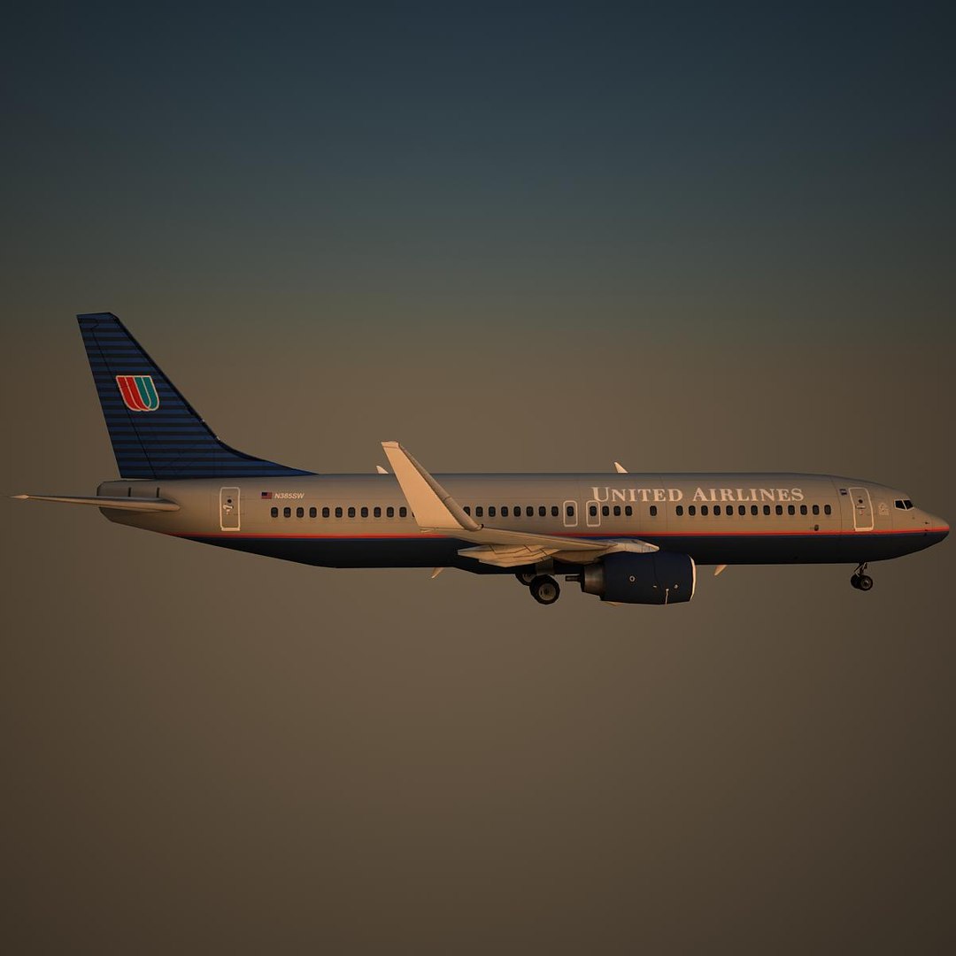 Boeing 737-800 Ual 3d Max