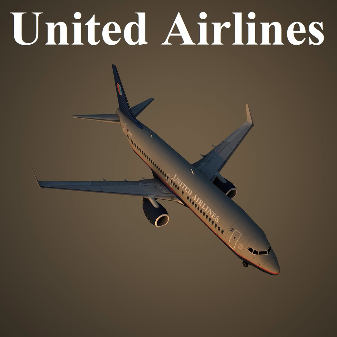 Boeing 737-800 Ual 3d Max