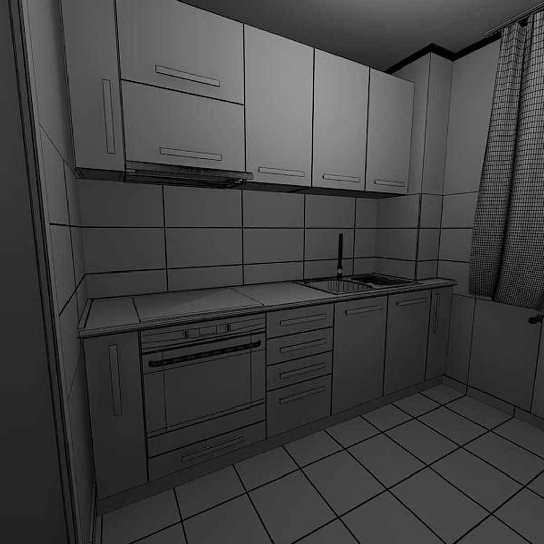 kitchen scene var 1 3d max