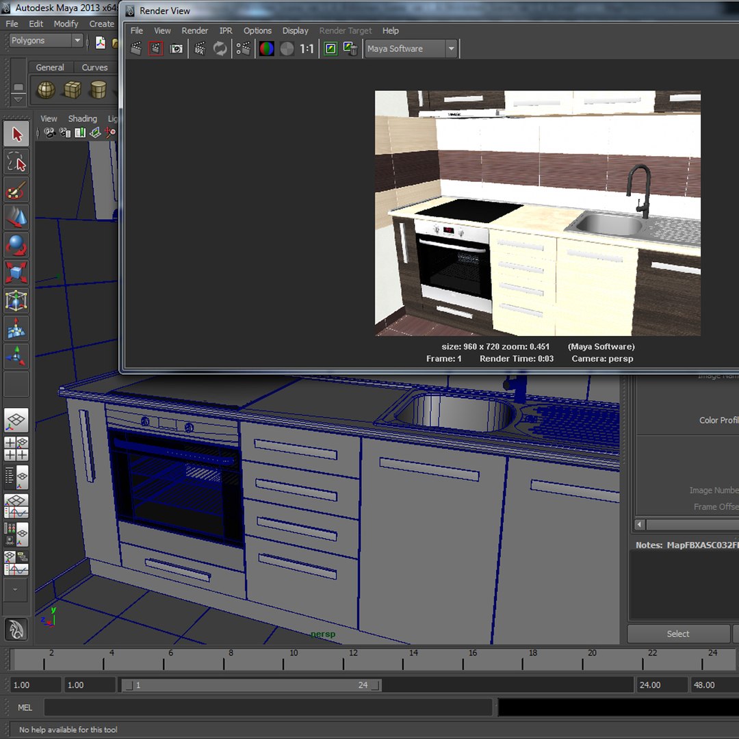 kitchen scene var 1 3d max
