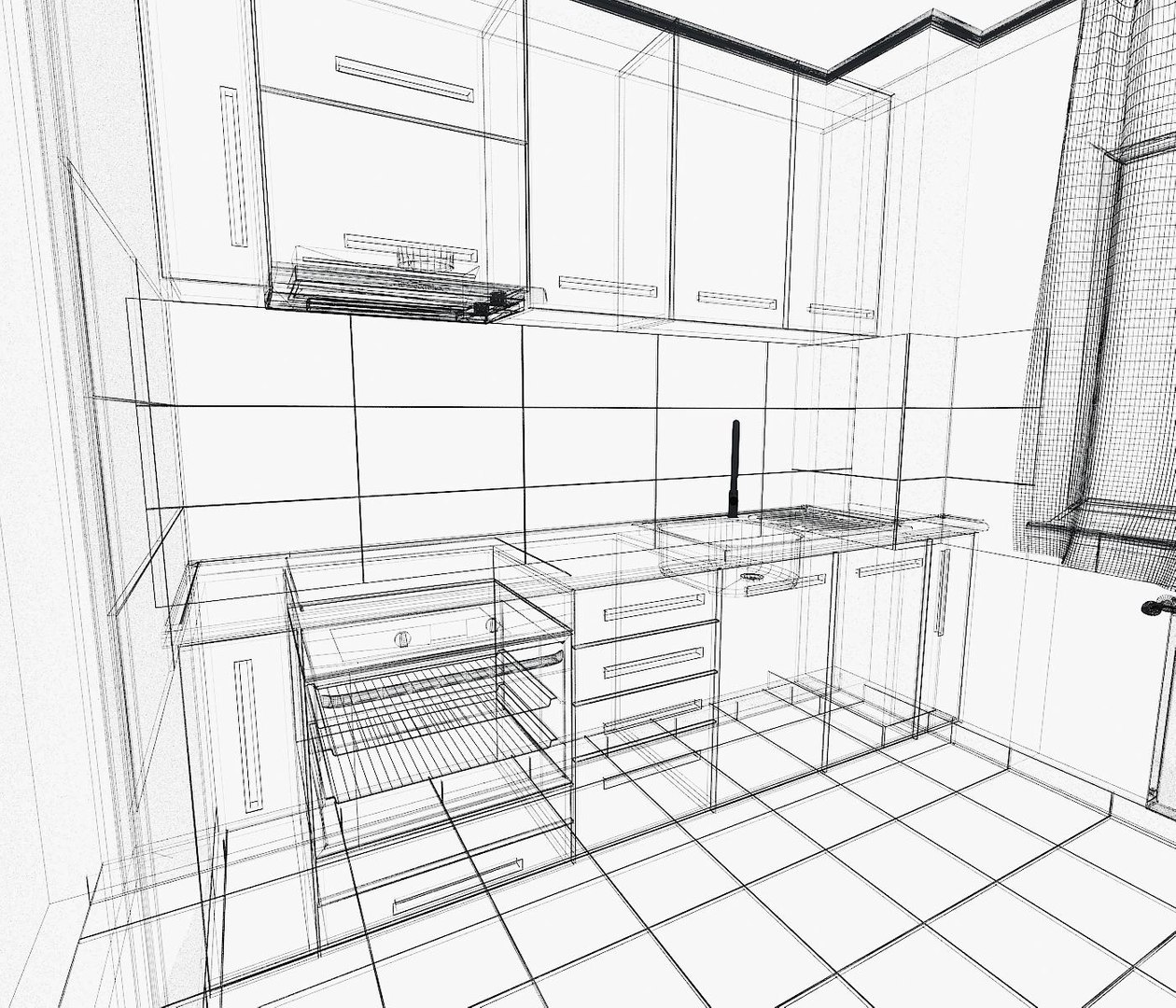 kitchen scene var 1 3d max