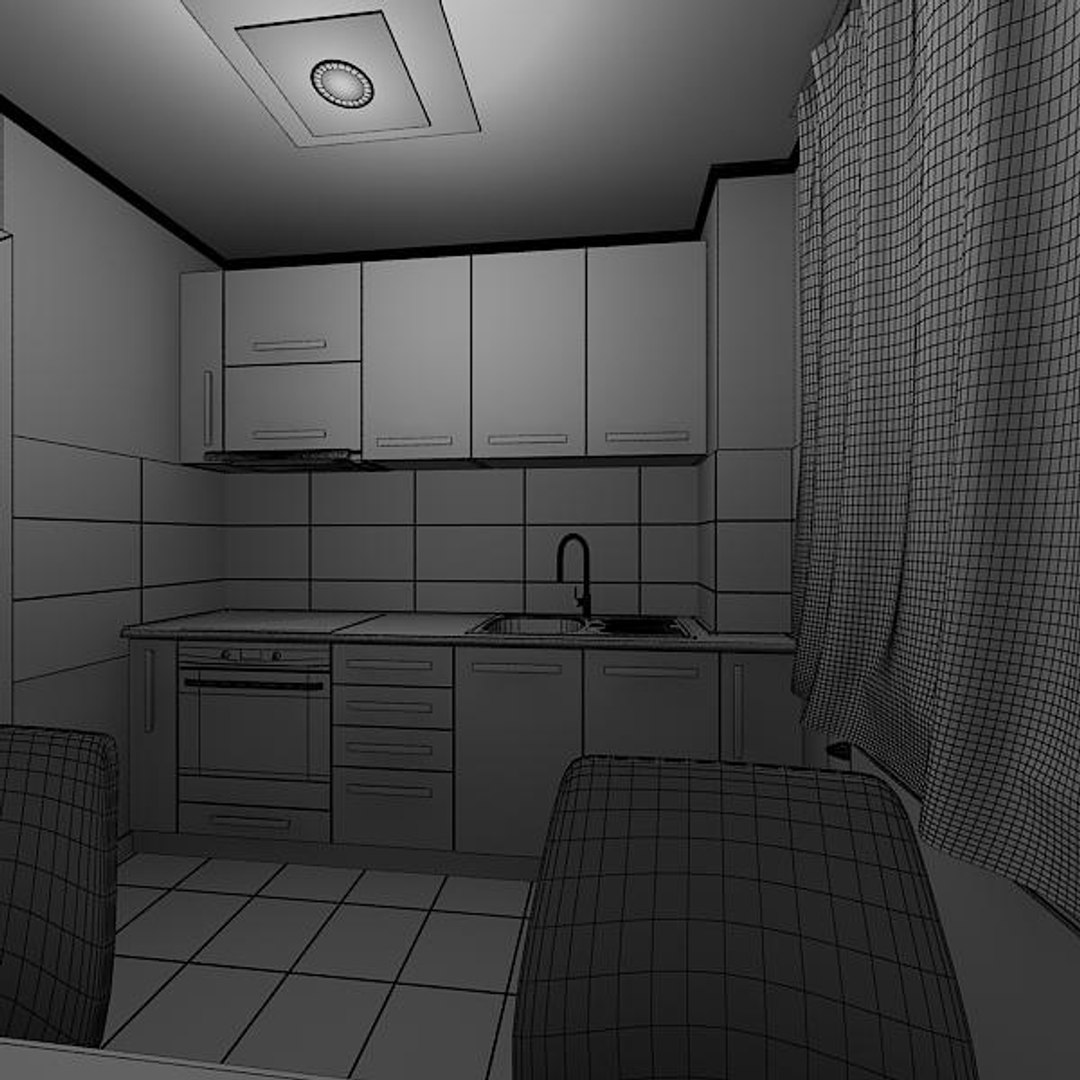 kitchen scene var 1 3d max