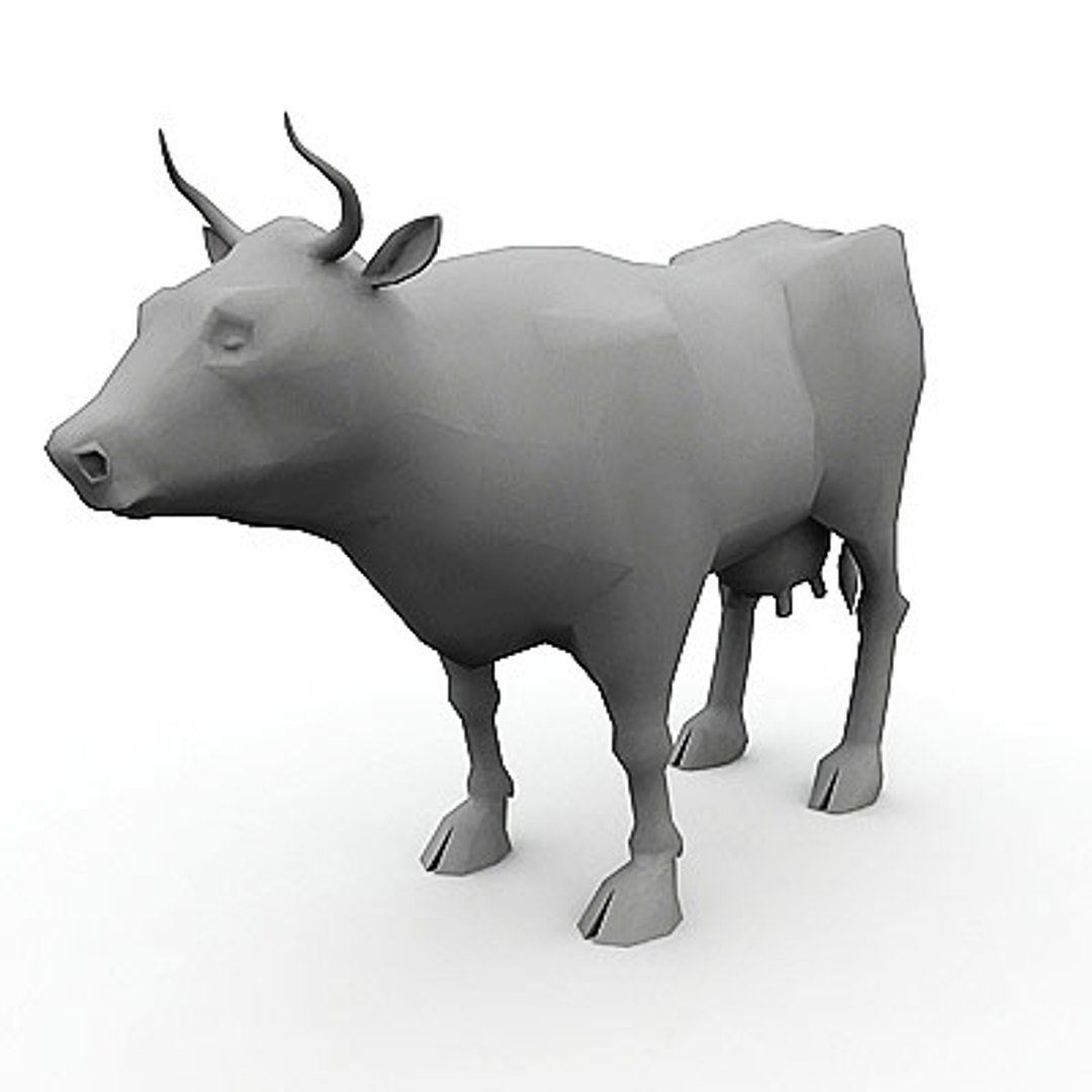 3d Model Polygonal Cow