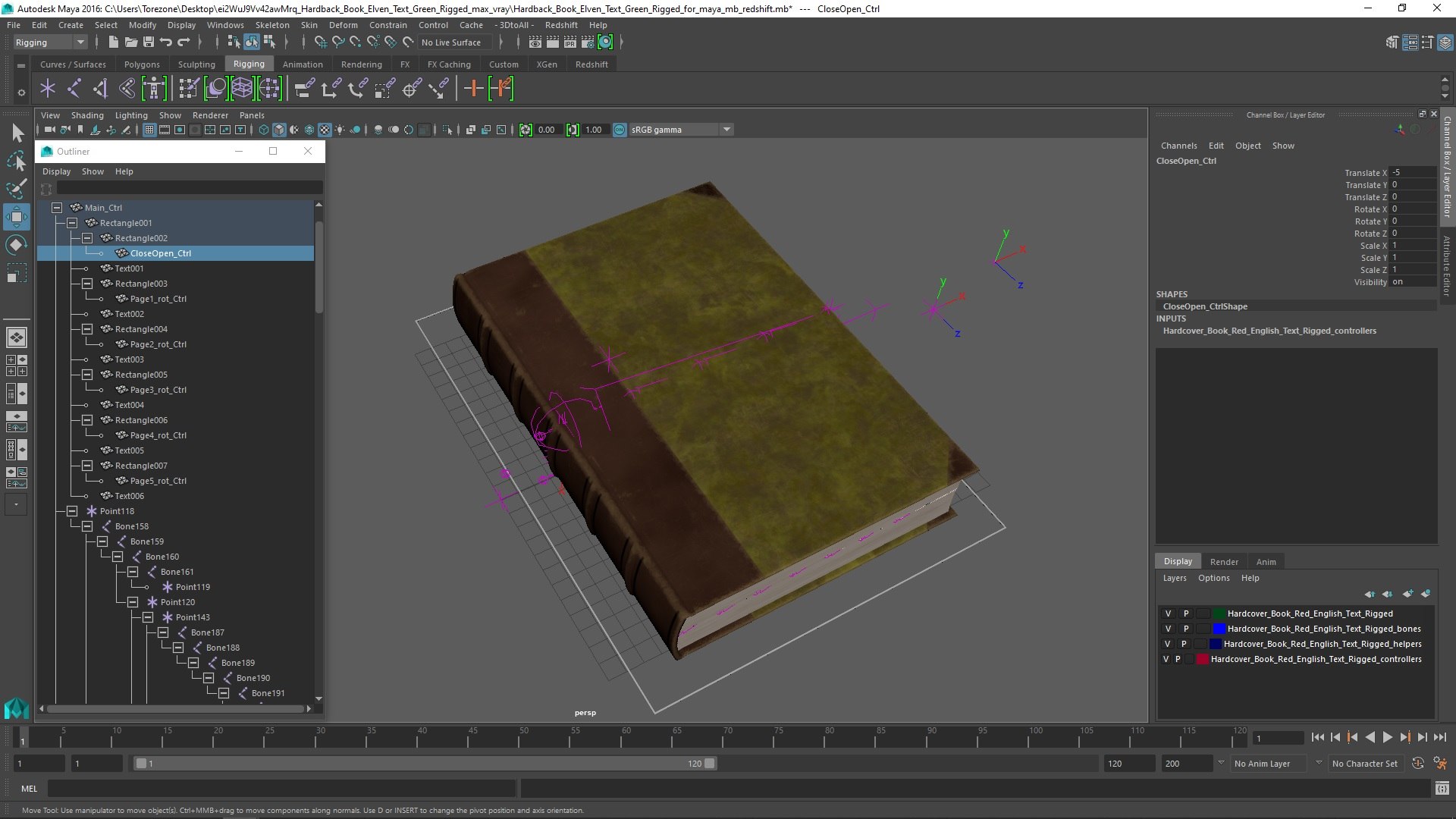Hardback Book Elven Text Green Rigged For Maya 3D Model - TurboSquid ...