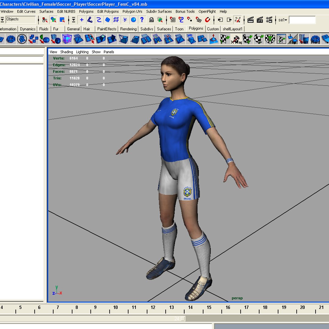 Female Soccer Player 3d Model