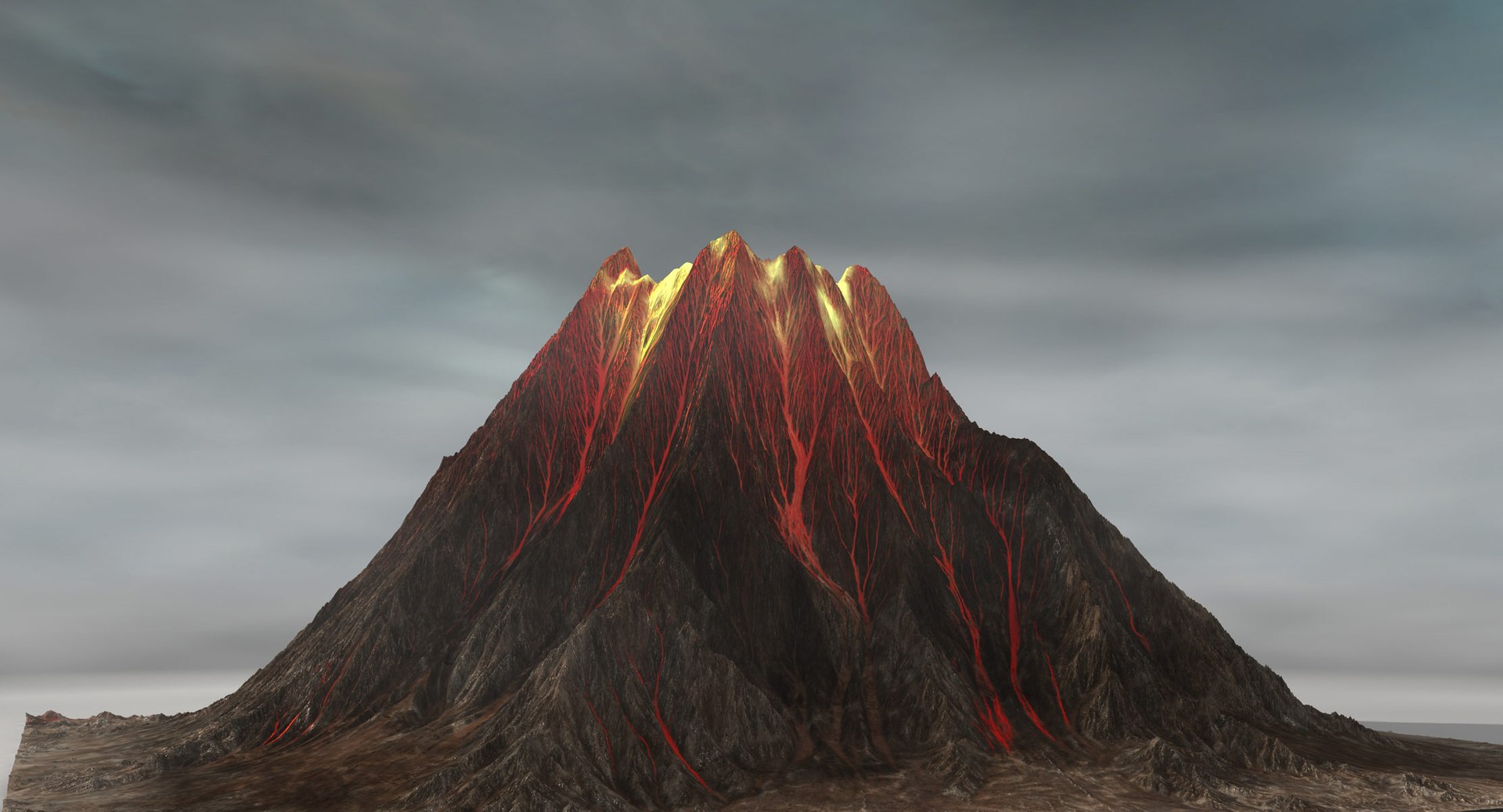 Volcano Mountain Landscape Max