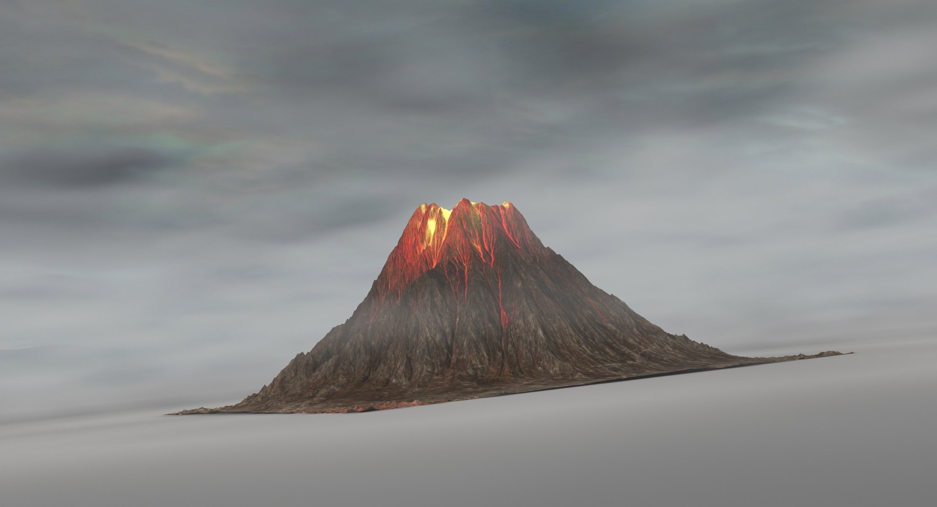 Volcano Mountain Landscape Max