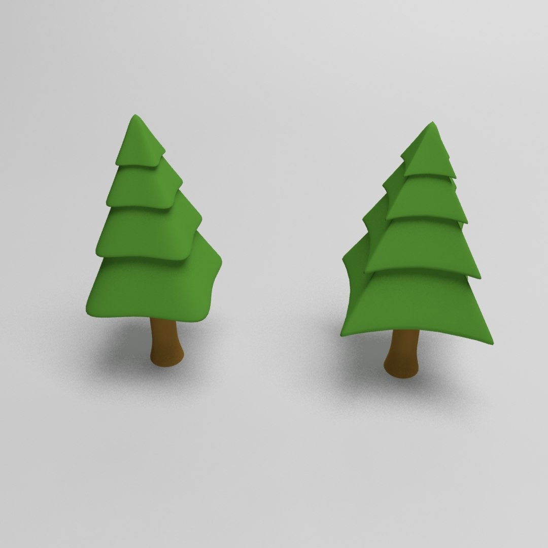 3d cartoon spruce tree model