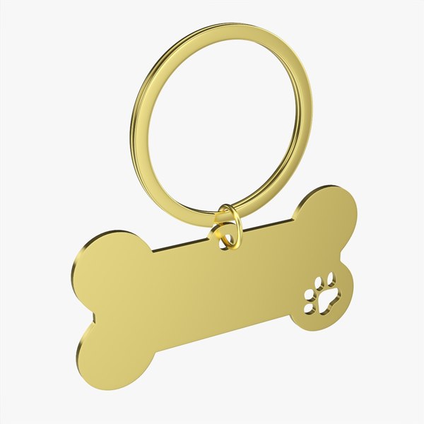modelo 3d Collar Pet ID Tag acero latón - TurboSquid 1876989