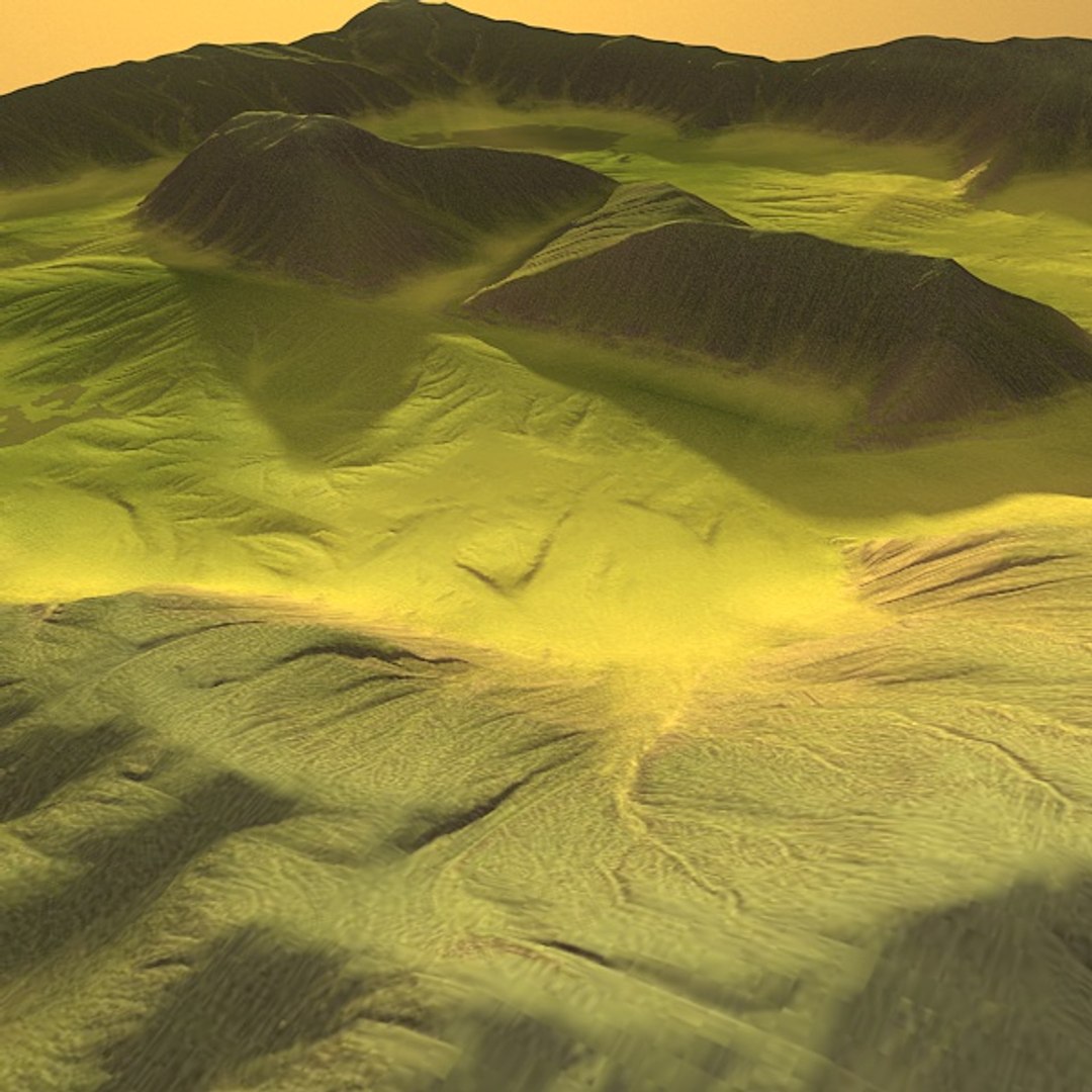 3d terrain green model
