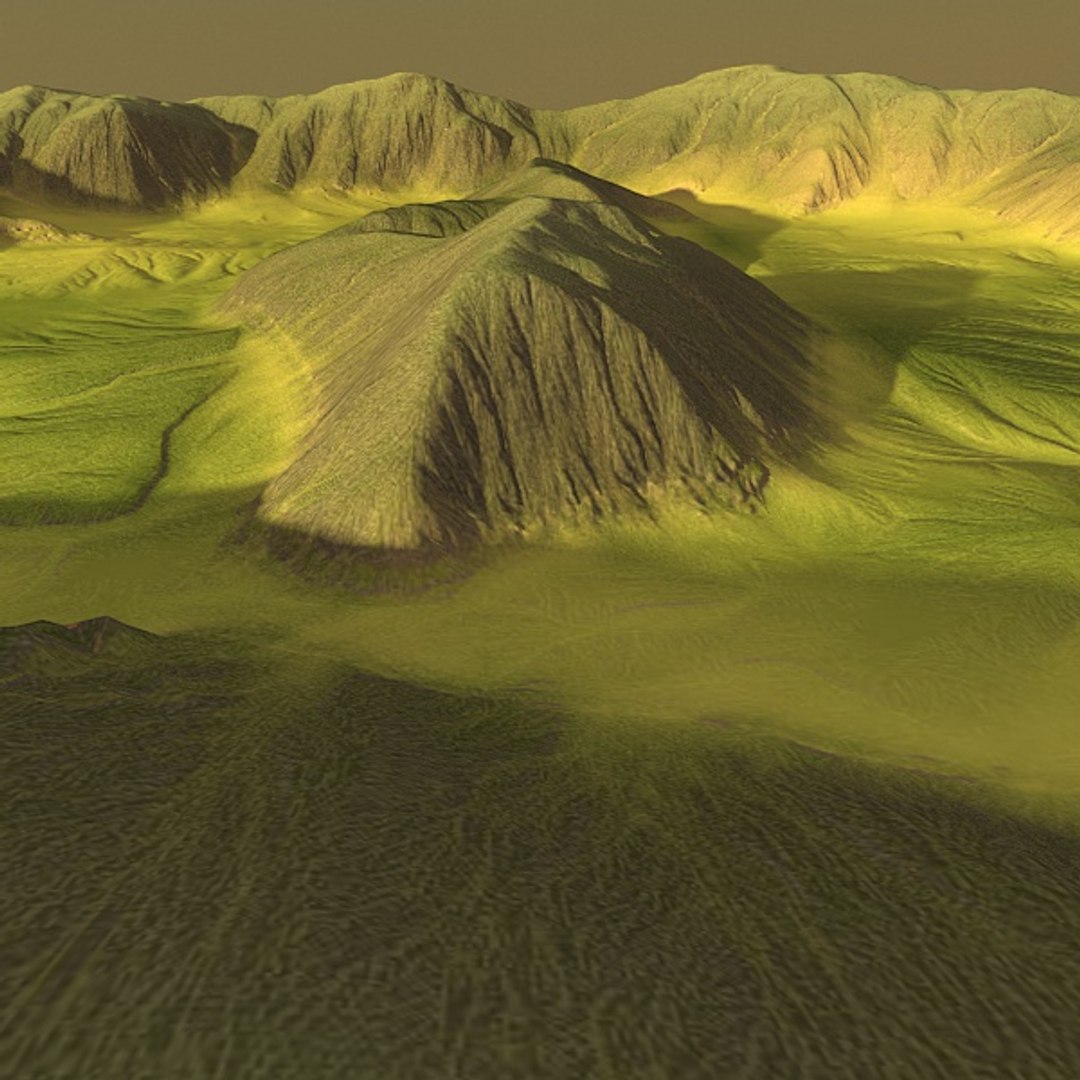 3d terrain green model
