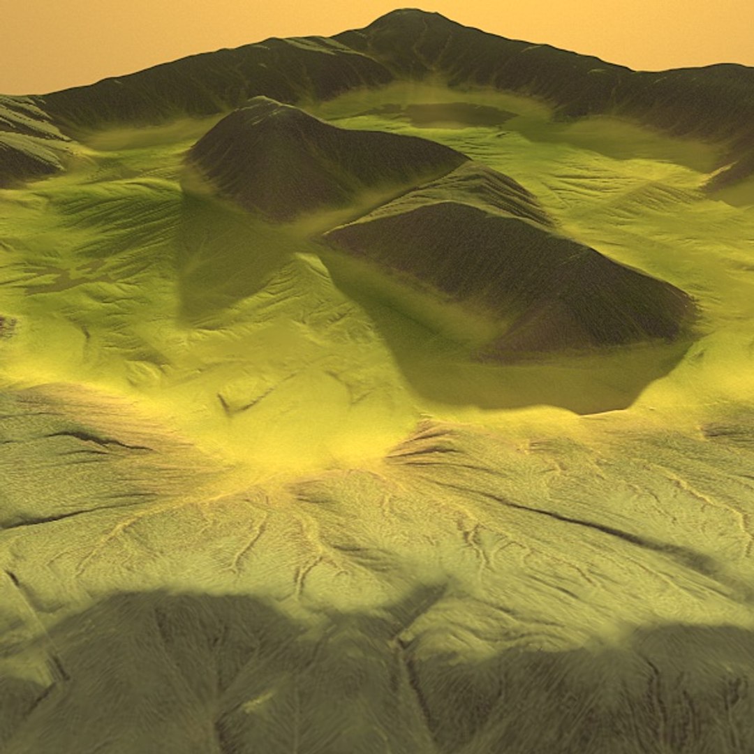 3d terrain green model