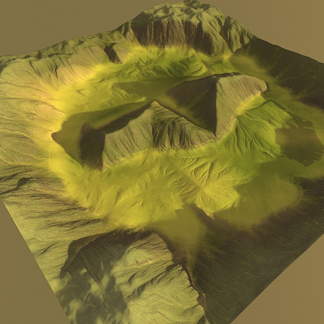 3d terrain green model
