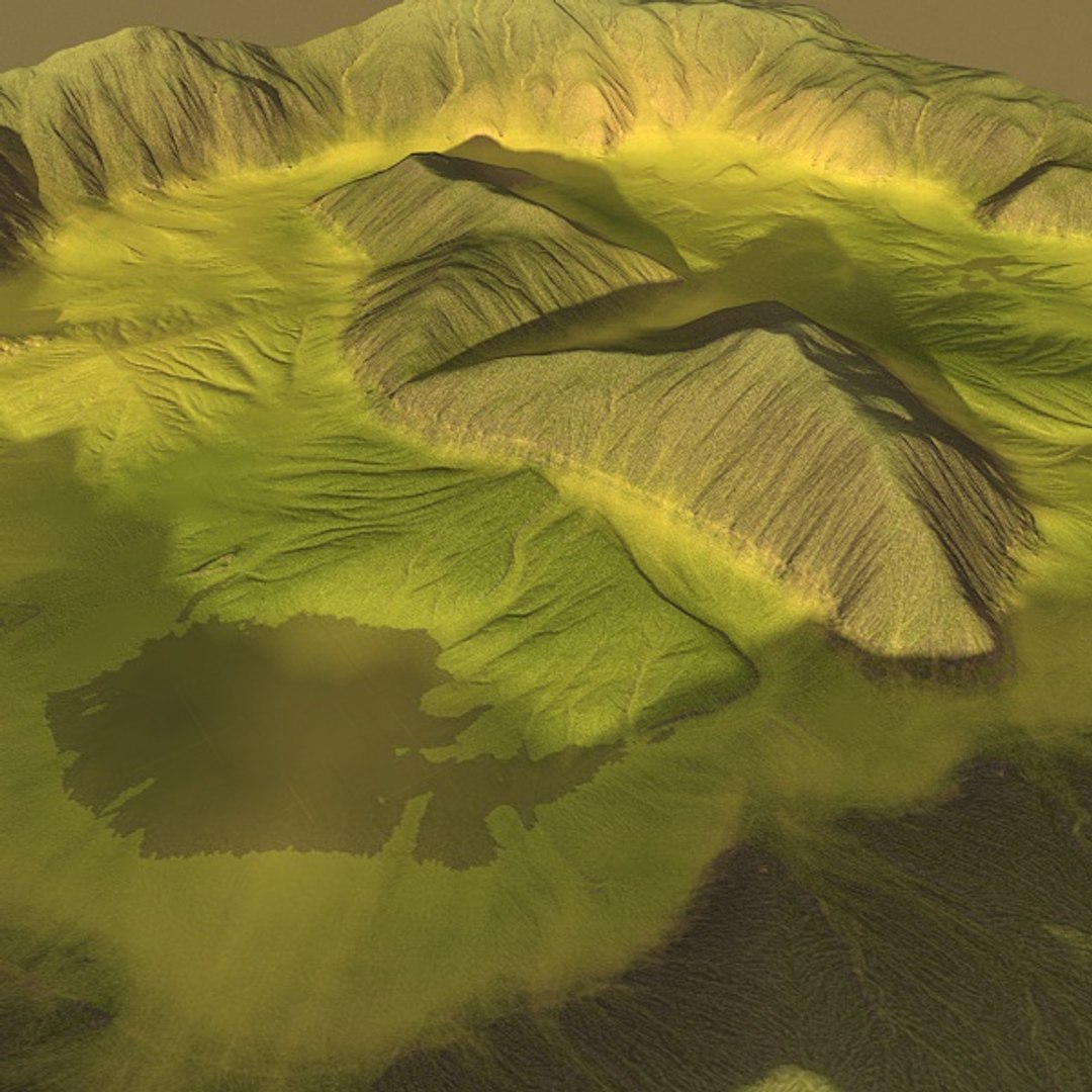 3d terrain green model