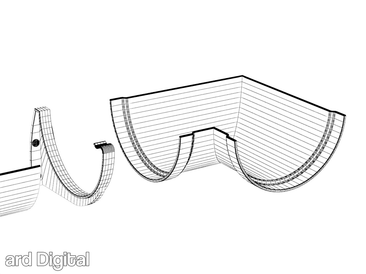 3d model rain water guttering