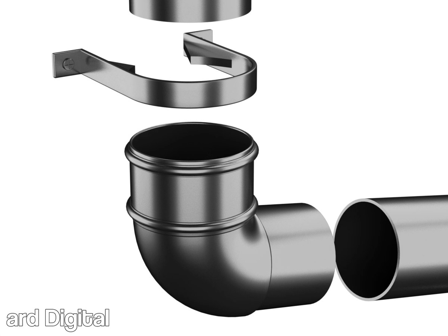 3d model rain water guttering